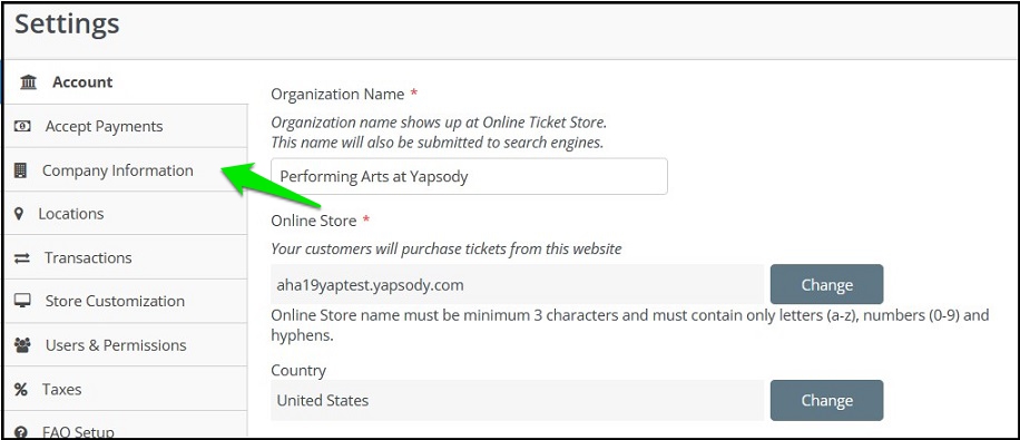 How to update Company Information? – Yapsody Support