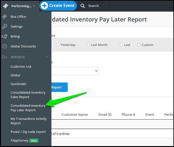 How to check Consolidated Inventory Pay Later Report? – Yapsody Support