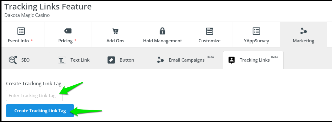 Tracking Links Feature - Beta Version – Yapsody Support
