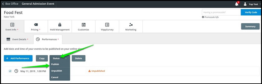 How to publish an Event? – Yapsody Support