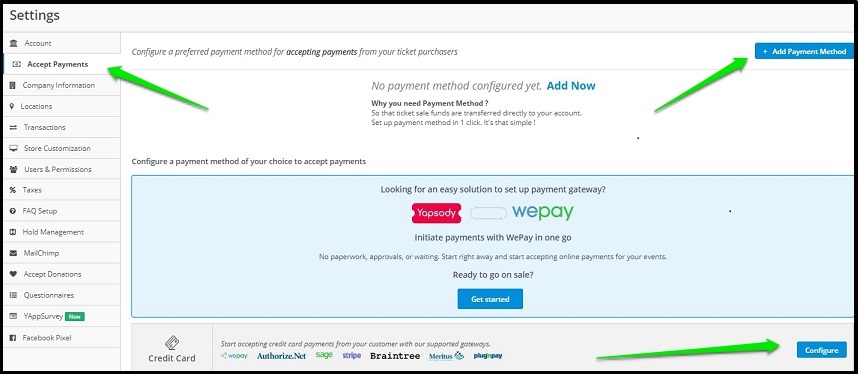 How to set up Payment Methods ? – Yapsody Support