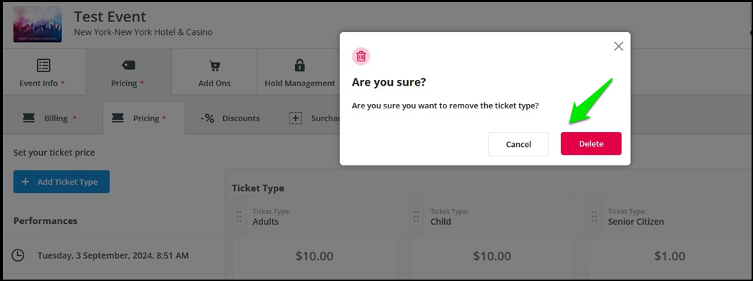 How to delete a ticket type? – Yapsody Support