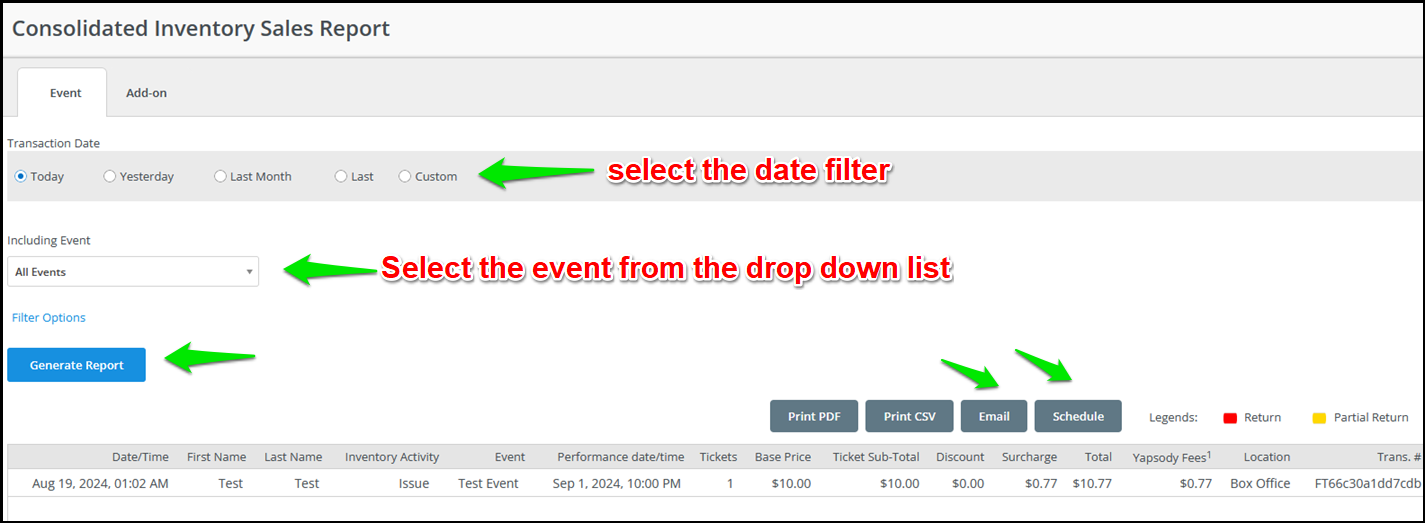 How to check the Consolidated Inventory Sales Report? – Yapsody Support